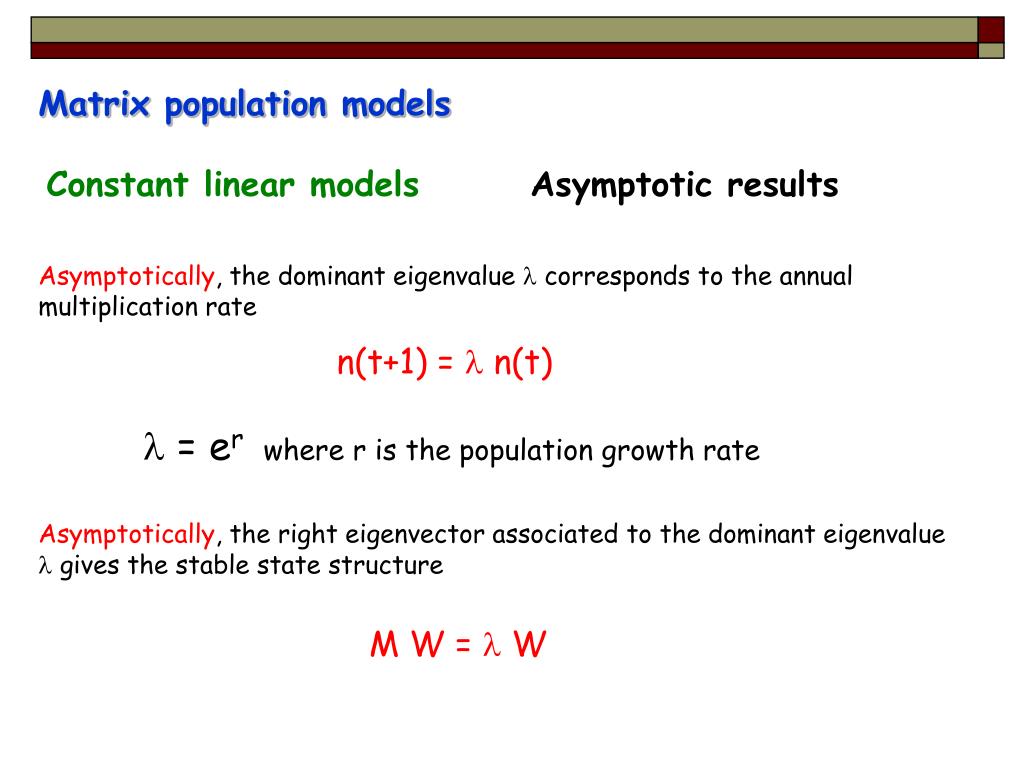 Ppt Demographic Matrix Models For Structured Populations Powerpoint