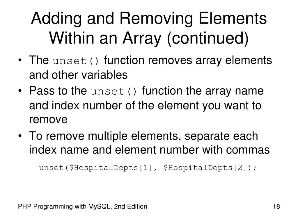 Ppt Chapter 6 Manipulating Arrays Php Programming With Mysql 2 Nd Edition Powerpoint