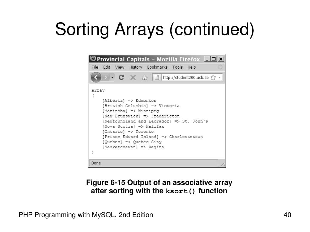 Ppt Chapter 6 Manipulating Arrays Php Programming With Mysql 2 Nd Edition Powerpoint