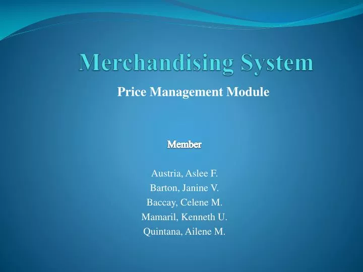 PPT - Merchandising System PowerPoint Presentation, free download - ID ...