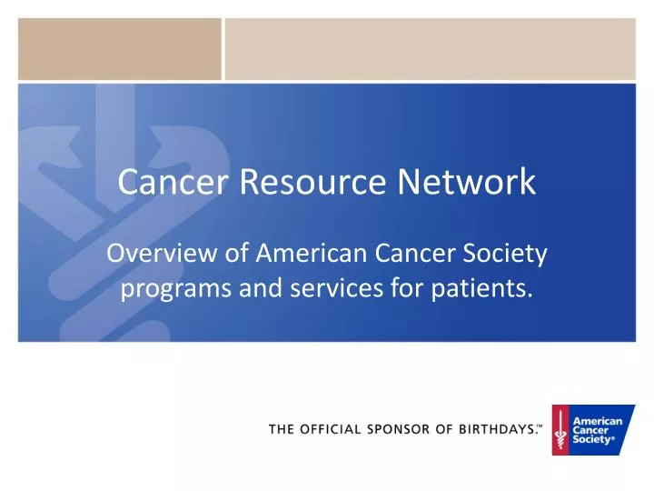 PPT - Cancer Resource Network PowerPoint Presentation, free download ...