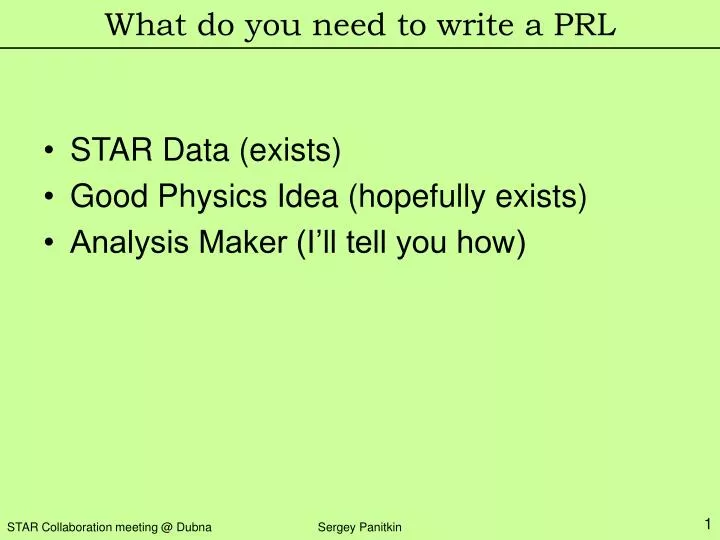 PPT - What do you need to write a PRL PowerPoint Presentation, free ...