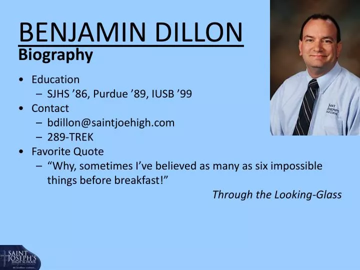 PPT - BENJAMIN DILLON PowerPoint Presentation, free download - ID:5356657