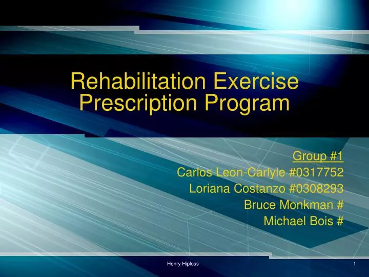 PPT - Rehabilitation Exercise Prescription Program PowerPoint ...