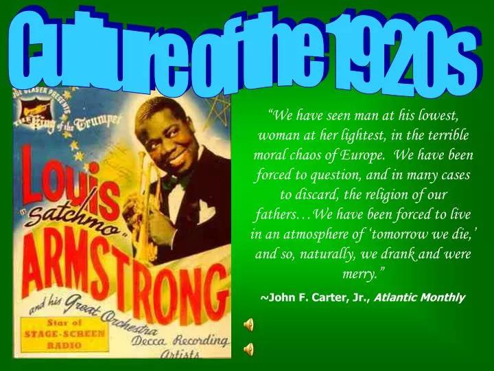 PPT - Culture of the 1920s PowerPoint Presentation, free download - ID ...