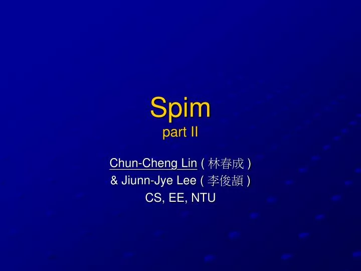 PPT - Spim part II PowerPoint Presentation, free download - ID:5358458