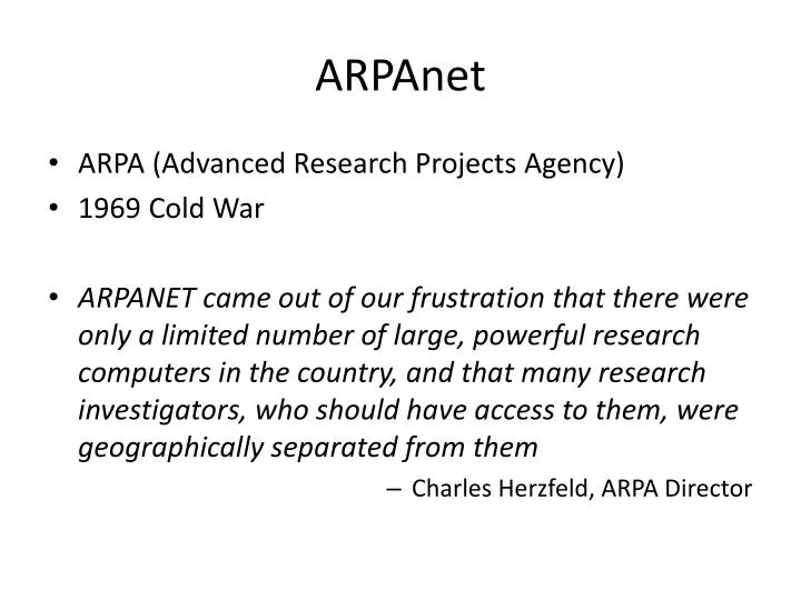 PPT - ARPAnet PowerPoint Presentation, free download - ID:5359155