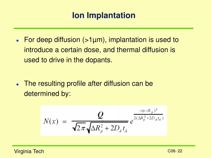 PPT - Chapter 8 Ion Implantation Instructor: Prof. Masoud Agah ...