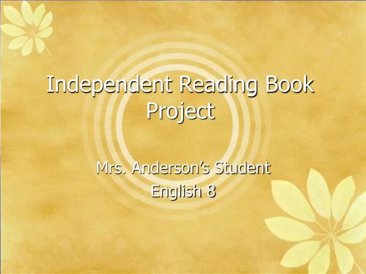 PPT - Independent Reading Book Project PowerPoint Presentation, free ...