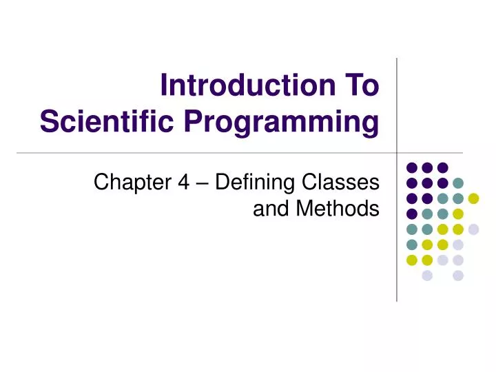 PPT - Introduction To Scientific Programming PowerPoint Presentation ...