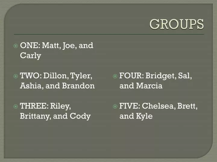 PPT - GROUPS PowerPoint Presentation, free download - ID:5360089