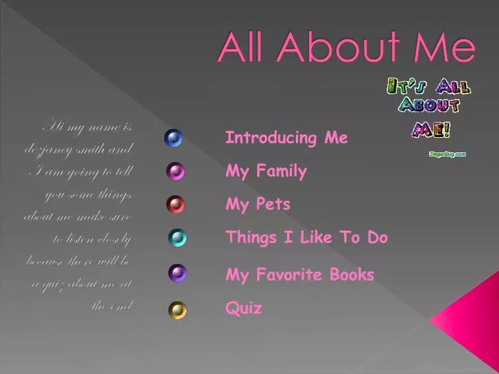 PPT - All About Me PowerPoint Presentation, free download - ID:5360248