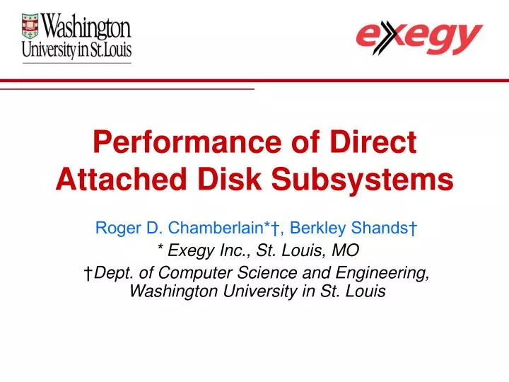 PPT - Performance of Direct Attached Disk Subsystems PowerPoint ...