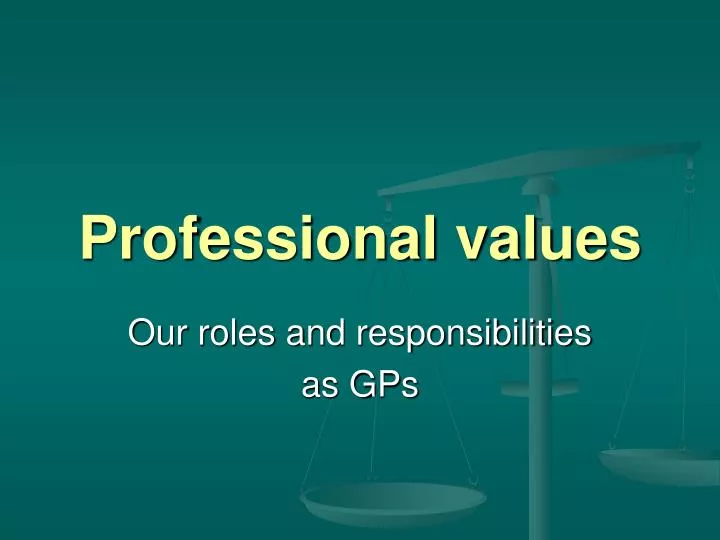 PPT - Professional values PowerPoint Presentation, free download - ID ...