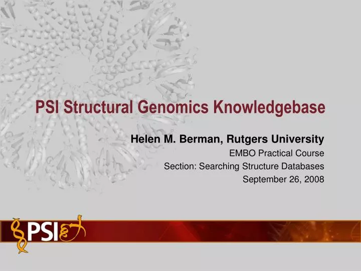 PPT - PSI Structural Genomics Knowledgebase PowerPoint Presentation ...