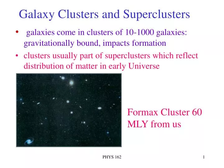 PPT - Galaxy Clusters and Superclusters PowerPoint Presentation, free ...