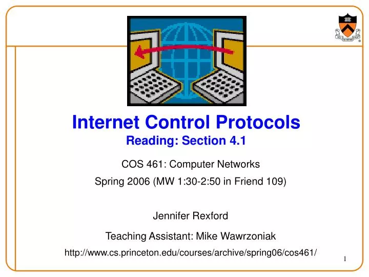 PPT - Internet Control Protocols Reading: Section 4.1 PowerPoint ...