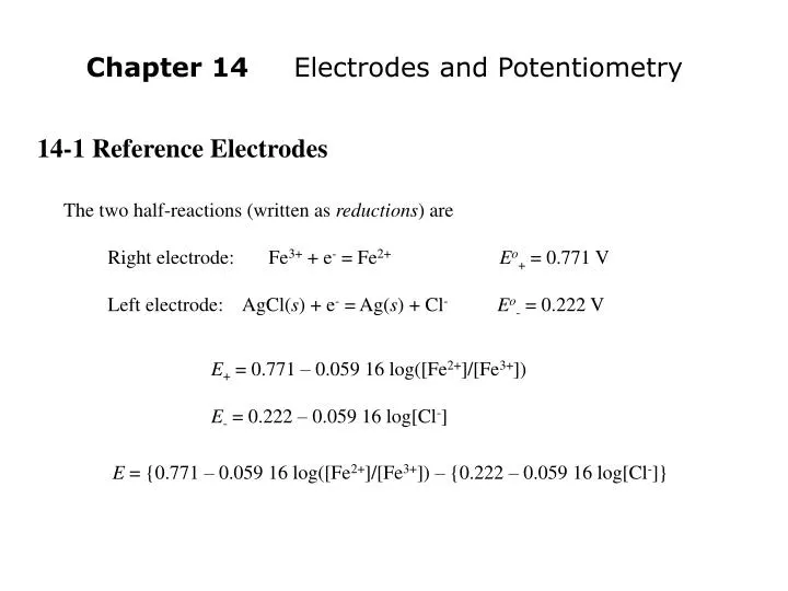 PPT - 14-1 Reference Electrodes PowerPoint Presentation, free download - ID:5362176