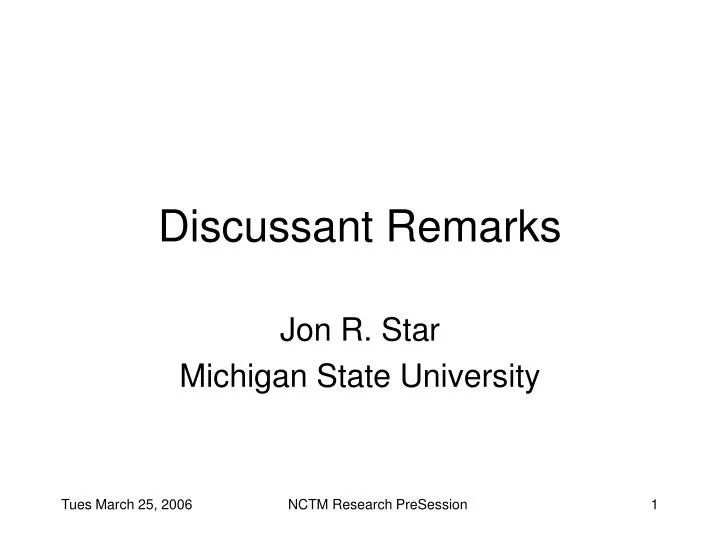 PPT - Discussant Remarks PowerPoint Presentation, free download - ID ...