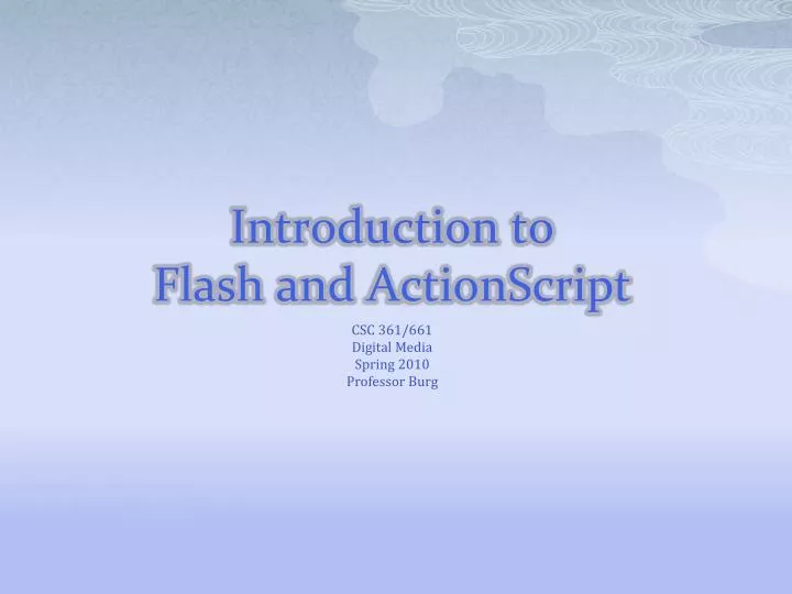 Ppt Introduction To Flash And Actionscript Powerpoint Presentation 0280