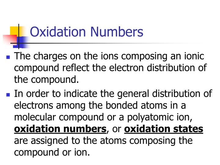 PPT - Chapter 7-2: Oxidation Numbers PowerPoint Presentation - ID:5363940