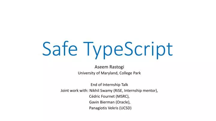 PPT - Safe TypeScript PowerPoint Presentation, free download - ID:5364191