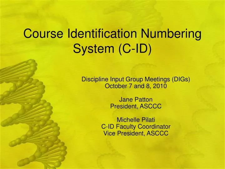 PPT - Course Identification Numbering System (C-ID) PowerPoint ...