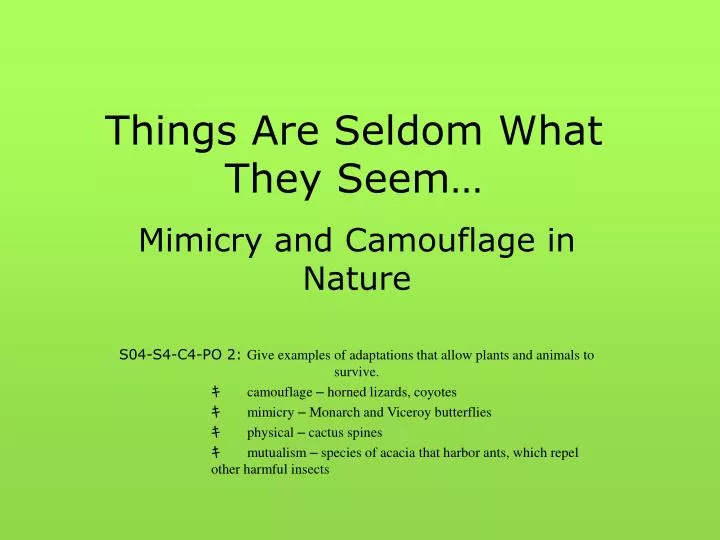 PPT - Things Are Seldom What They Seem… PowerPoint Presentation, free ...