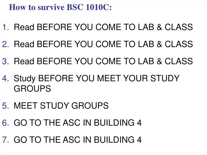 PPT - How to survive BSC 1010C: PowerPoint Presentation, free download ...