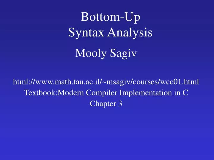 PPT - Bottom-Up Syntax Analysis PowerPoint Presentation, free download ...