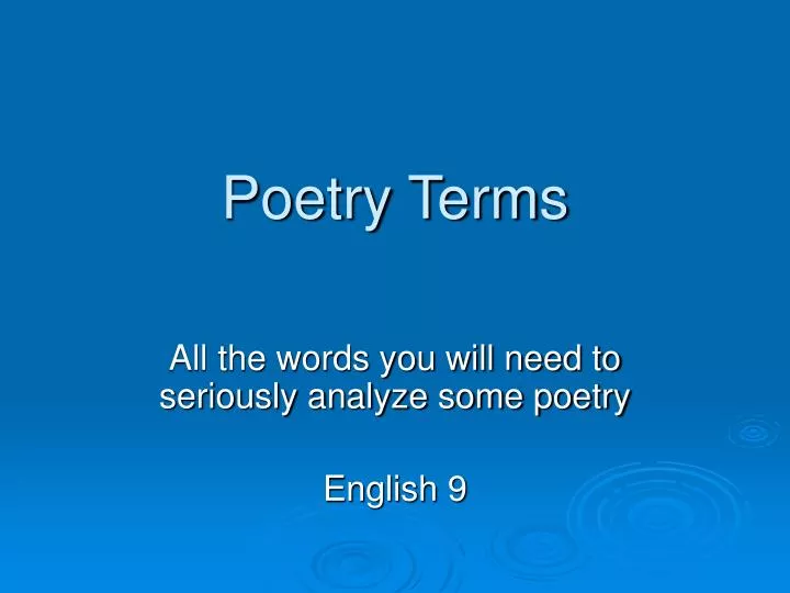 PPT - Poetry Terms PowerPoint Presentation, free download - ID:5367854