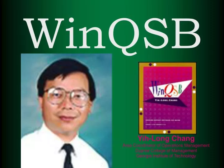 PPT - WinQSB PowerPoint Presentation, free download - ID:5368075