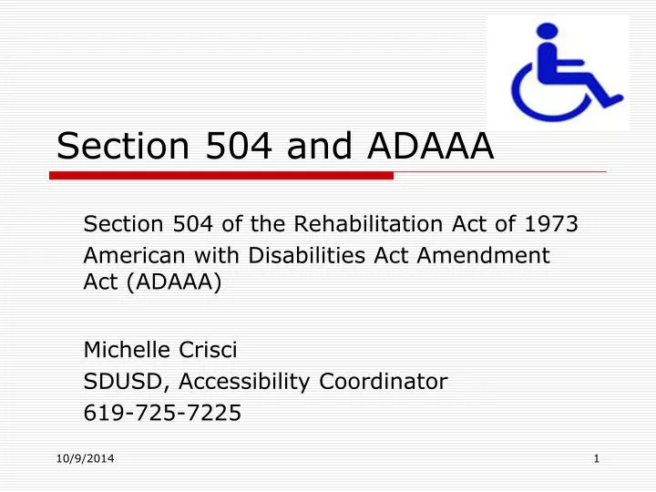 PPT - Section 504 and ADAAA PowerPoint Presentation, free download - ID ...