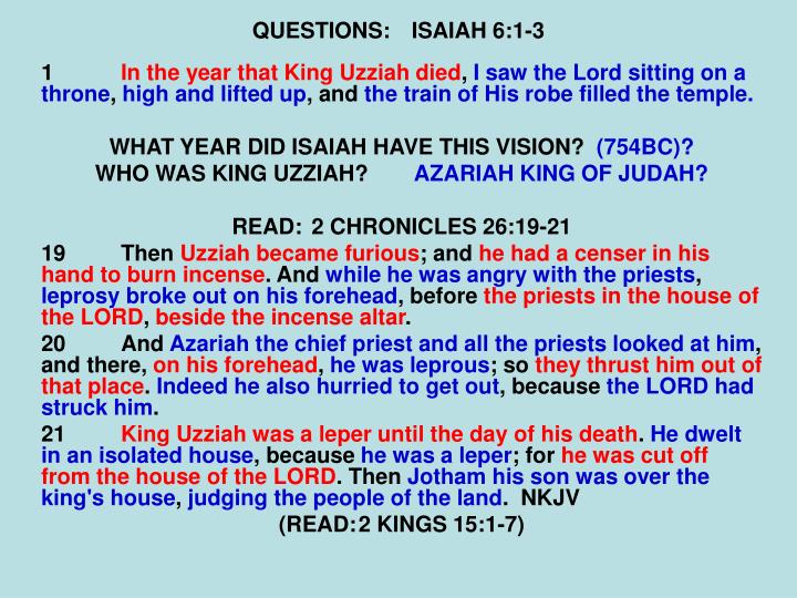 PPT - ISAIAH CHAPTER SIX PowerPoint Presentation - ID:5368679