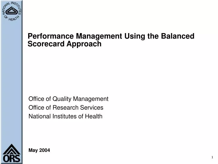 PPT - Performance Management Using the Balanced Scorecard Approach ...