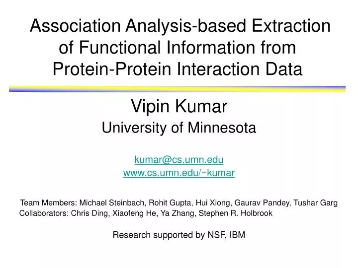 Ppt Vipin Kumar University Of Minnesota Kumar Cs Umn Cs Umn ~kumar Powerpoint Presentation