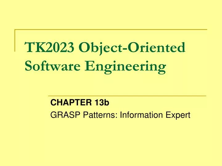 Ppt Tk2023 Object Oriented Software Engineering Powerpoint