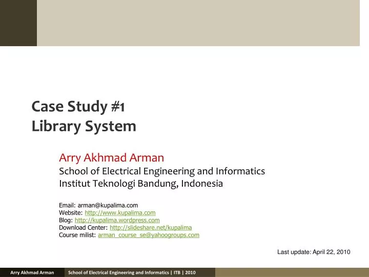 PPT - Case Study #1 Library System PowerPoint Presentation, free ...